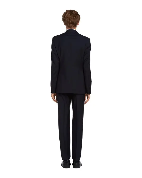 Prada Single Breasted Wool And Mohair Suit - Blue