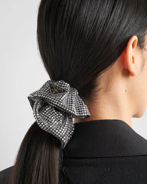 Prada Satin Scrunchie - Crystal | Editorialist display picture 2