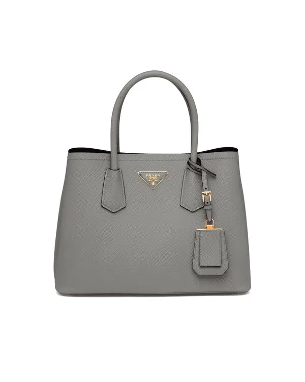 Prada Saffiano Leather Double Bag - Grey
