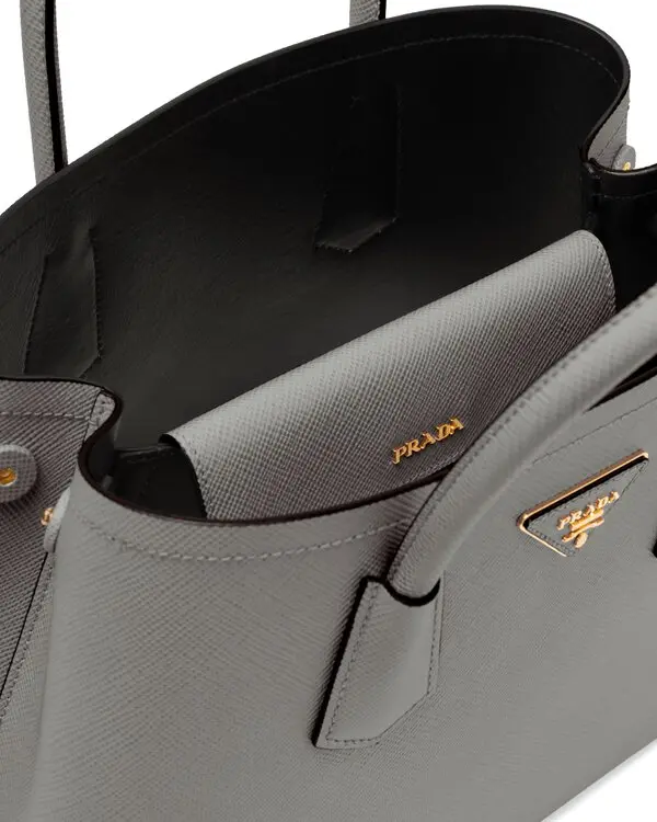 Prada Saffiano Leather Double Bag - Grey