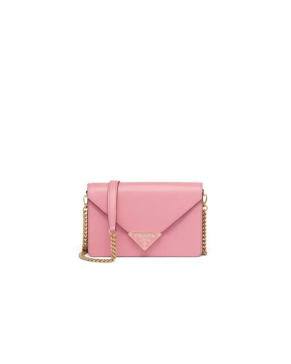 Prada Saffiano Leather Shoulder Bag - Pink