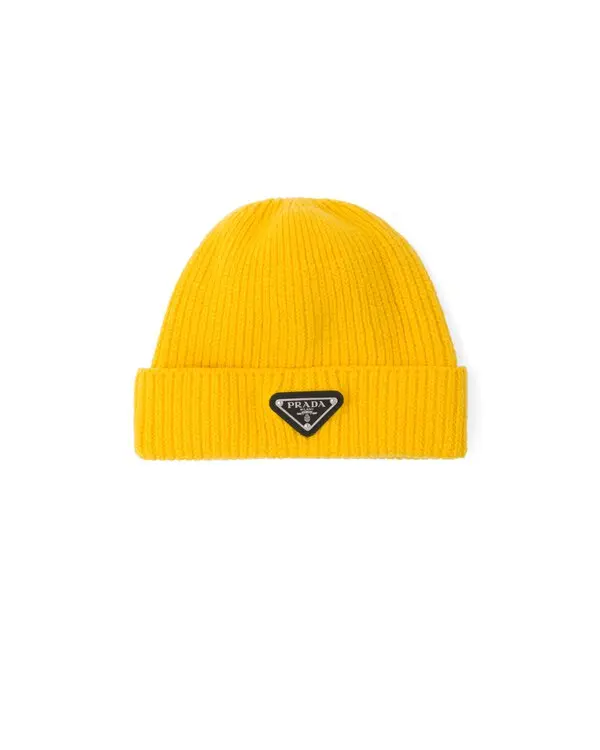 Prada Wool And Cashmere Beanie - Yellow
