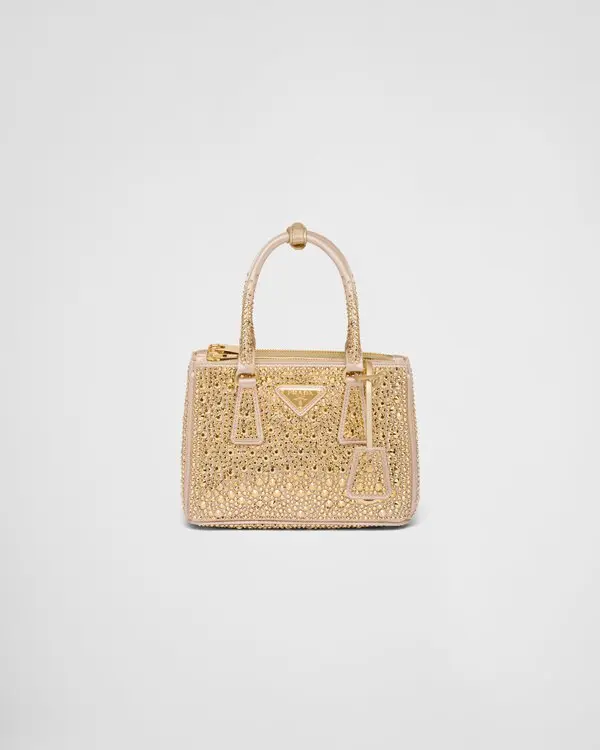 Prada Galleria Mini Satin Bag With Crystals