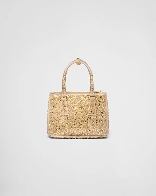 Prada Galleria Mini Satin Bag With Crystals