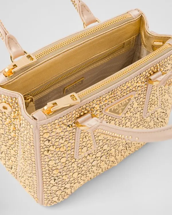 Prada Galleria Mini Satin Bag With Crystals