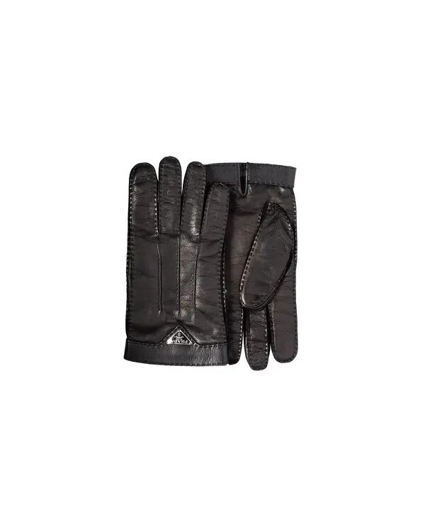 Prada Leather Gloves - Black