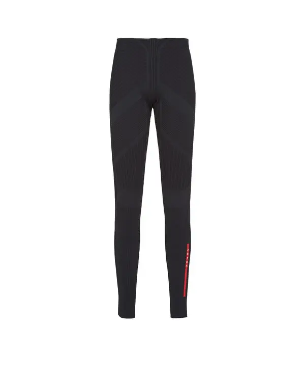 Prada Tech Rec Re-nylon Piqué Leggings - Black