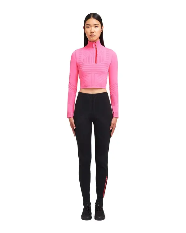 Prada Tech Rec Re-nylon Piqué Leggings - Black