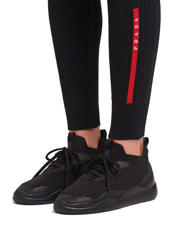 Prada Tech Rec Re-nylon Piqué Leggings - Black