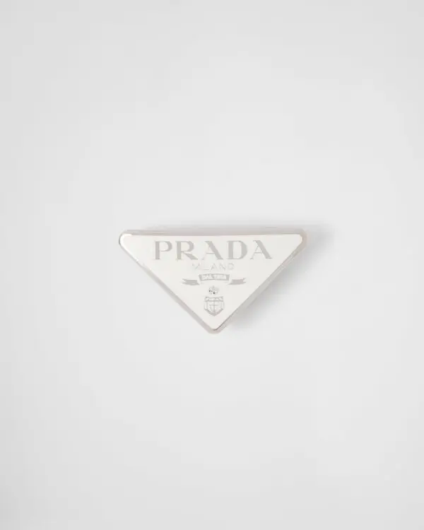 Prada Metal Hair Clip - White