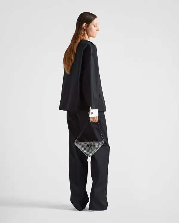 Prada Triangle Satin Mini-bag With Crystals