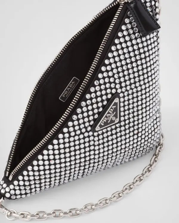 Prada Triangle Satin Mini-bag With Crystals