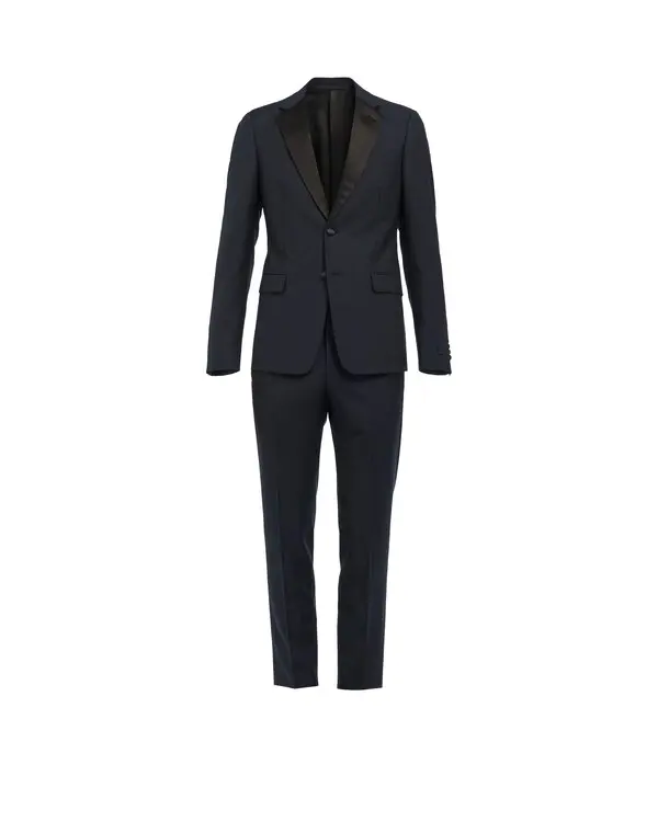 Prada Singled-breasted Two-button Wool Mohair Tuxedo - Blue