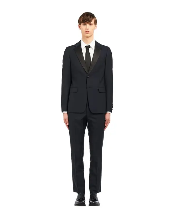 Prada Singled-breasted Two-button Wool Mohair Tuxedo - Blue