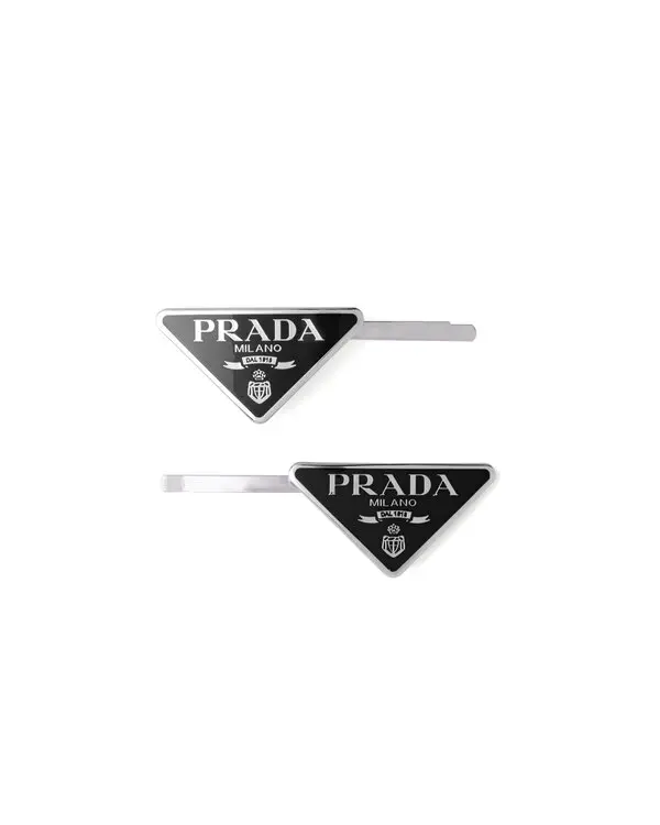 Prada Metal Hair Clips - Black