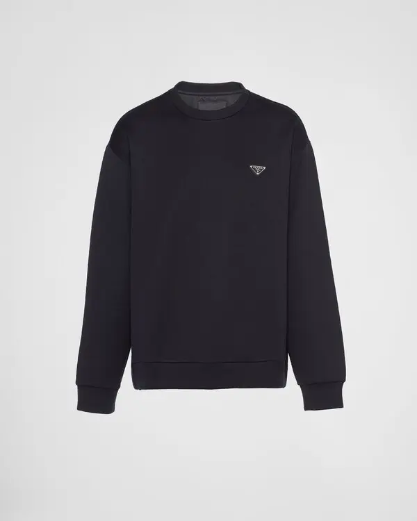 Prada Technical Cotton Sweatshirt - Black/black