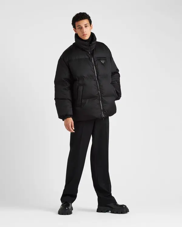 Prada Re-Nylon Medium-Length Down Jacket - Black | Editorialist