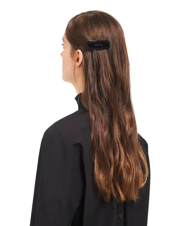 Prada Plex Hair Clip - Black