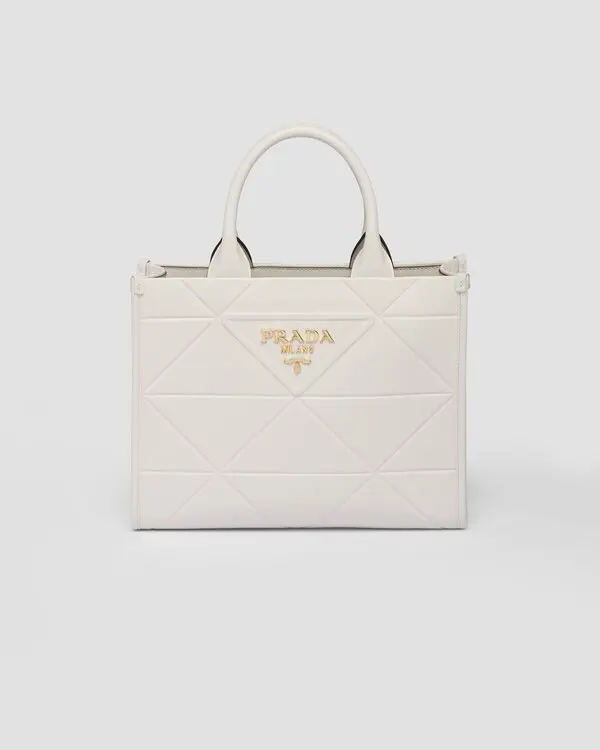 Prada Symbole Small Leather Bag - White | Editorialist