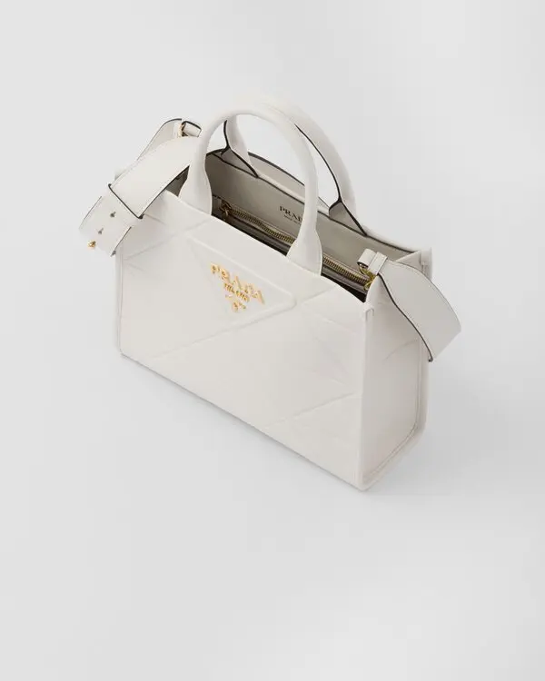 Prada Symbole Small Leather Bag - White | Editorialist