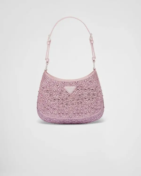 Prada Cleo Crystal Embellished Satin Bag