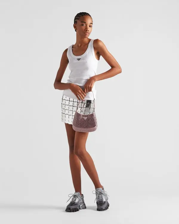 Prada Cleo Crystal Embellished Satin Bag