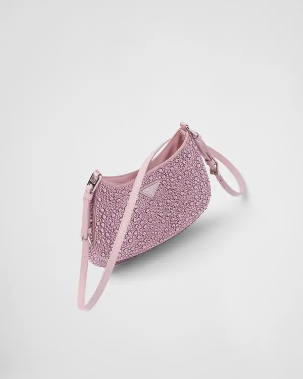 Prada Cleo Crystal Embellished Satin Bag