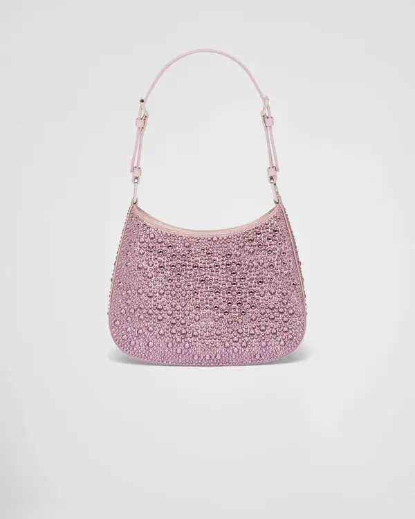 Prada Cleo Crystal Embellished Satin Bag