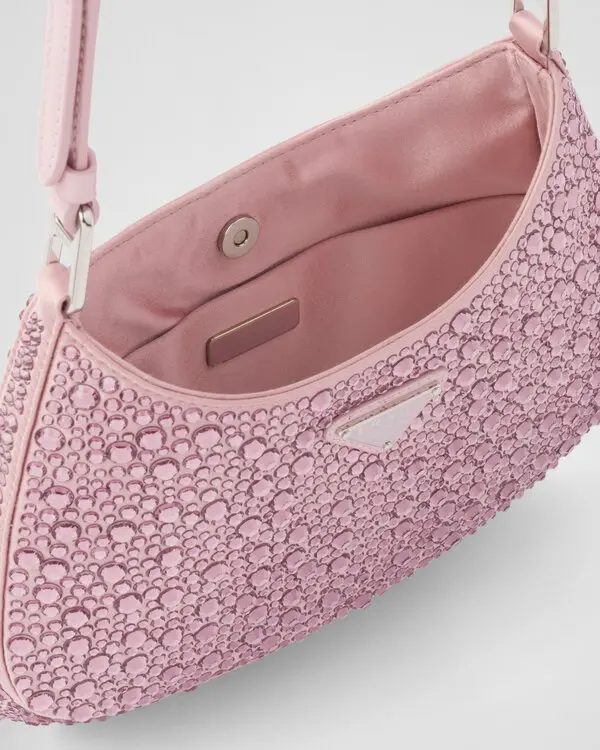 Prada Cleo Crystal Embellished Satin Bag