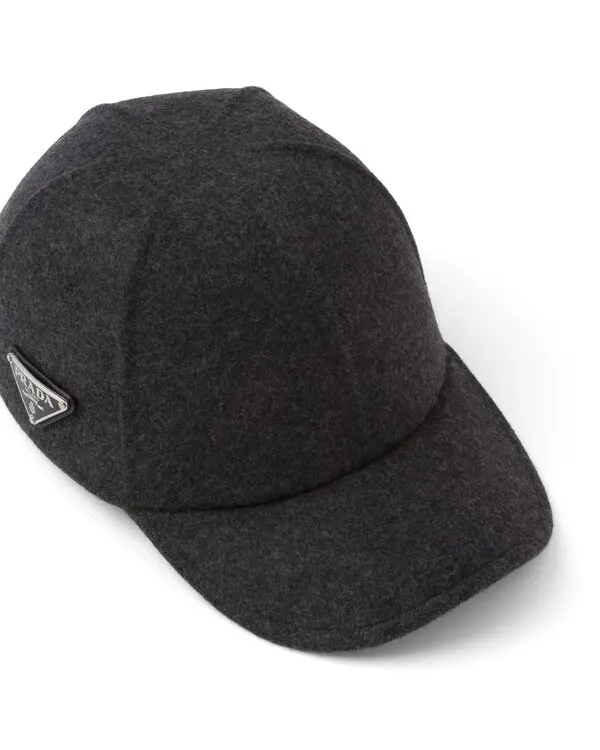 Prada Felt Baseball Cap - Grey