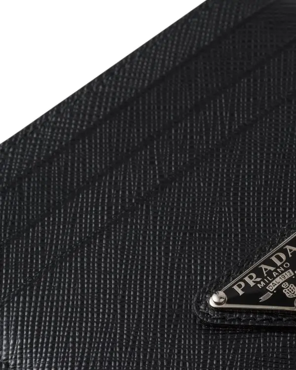 Prada Saffiano Leather Card Holder - Black