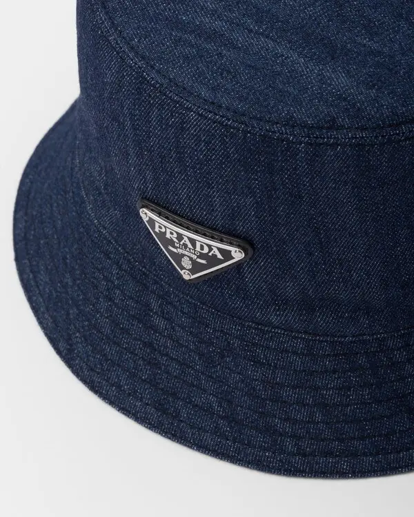 Prada Denim Bucket Hat - Navy