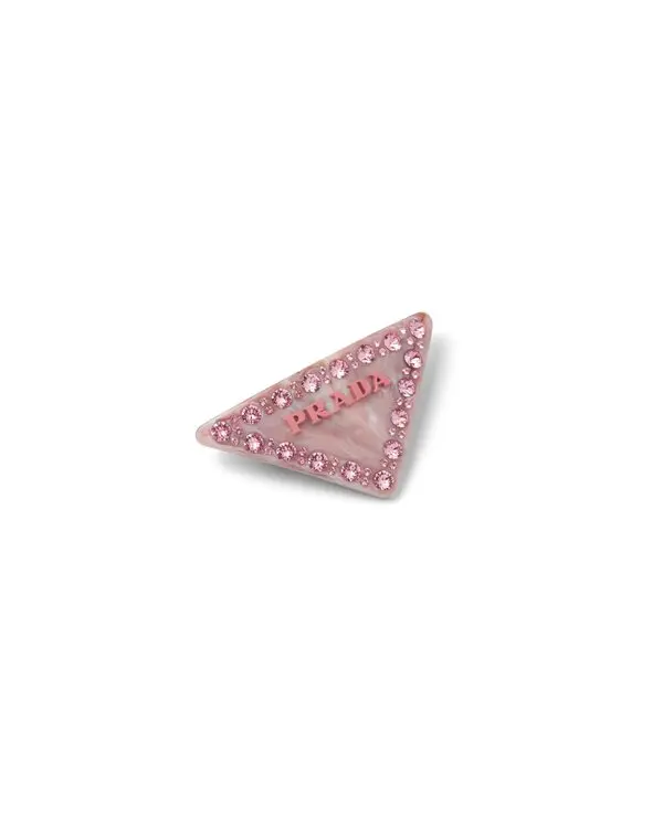 Prada Embellished Plexiglass Hair Clip - Pink