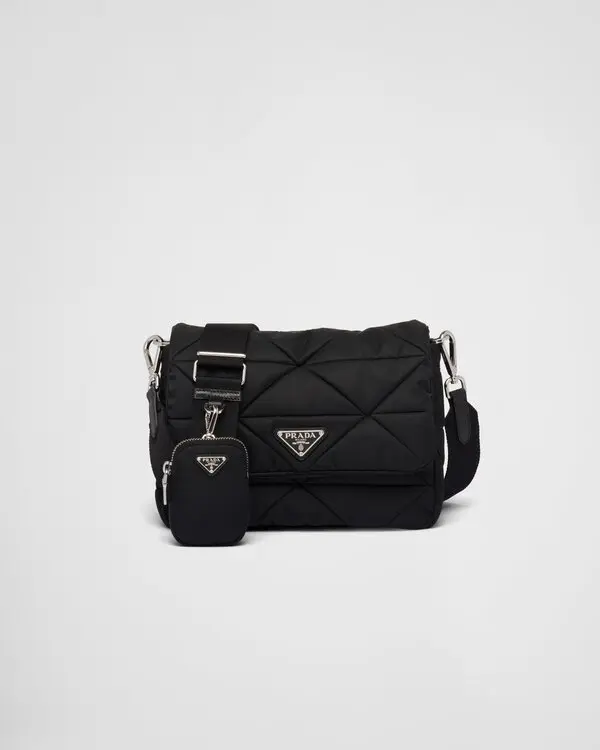 Prada Padded Re-nylon Shoulder Bag - Black