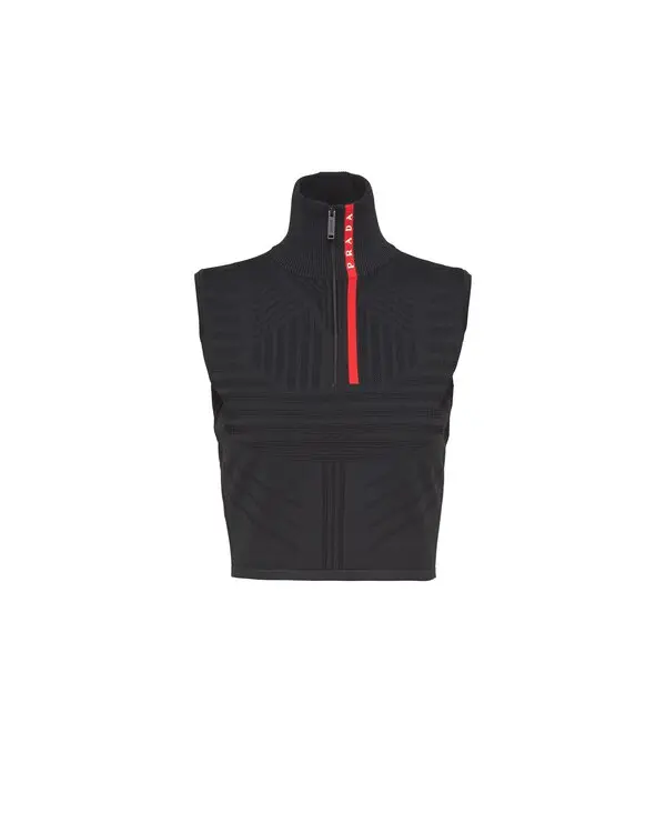 Prada Tech Rec Re-nylon Piqué Sleeveless Top