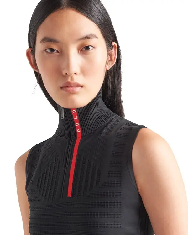 Prada Tech Rec Re-nylon Piqué Sleeveless Top