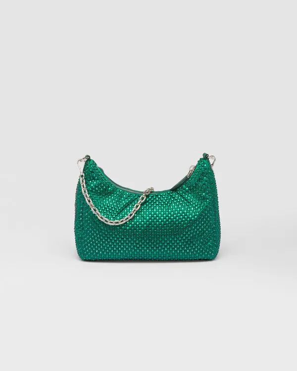 Prada Re-edition 2005 Satin Bag With Crystals