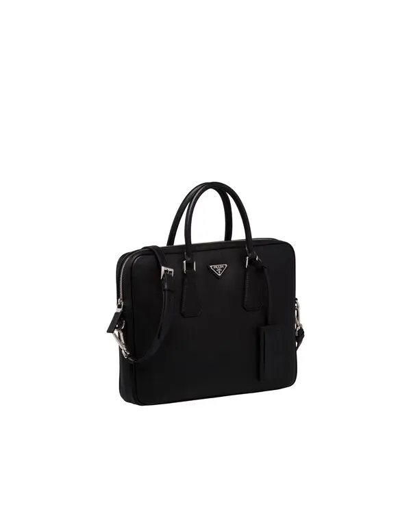 Prada Saffiano Leather Briefcase - Black