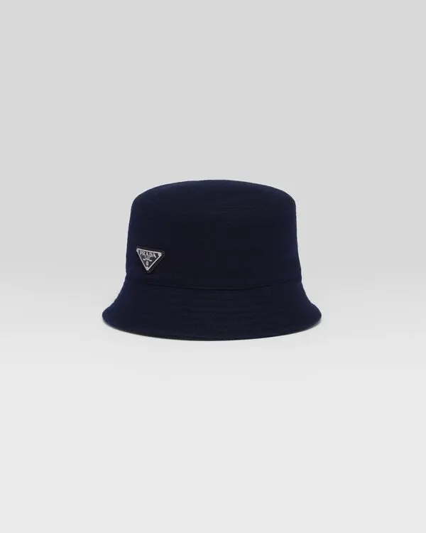 Prada Loden Bucket Hat - Navy