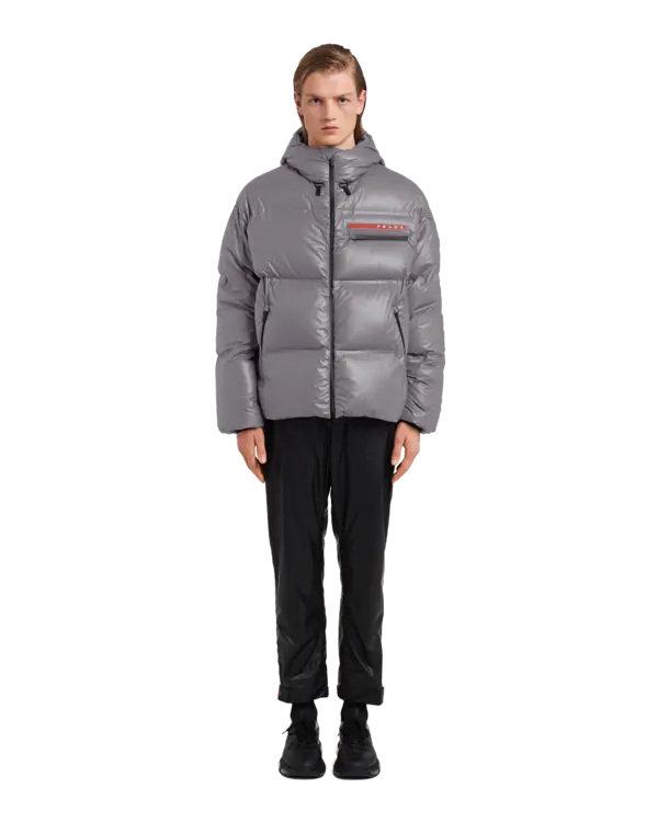 Prada Light Nylon Hooded Puffer Jacket