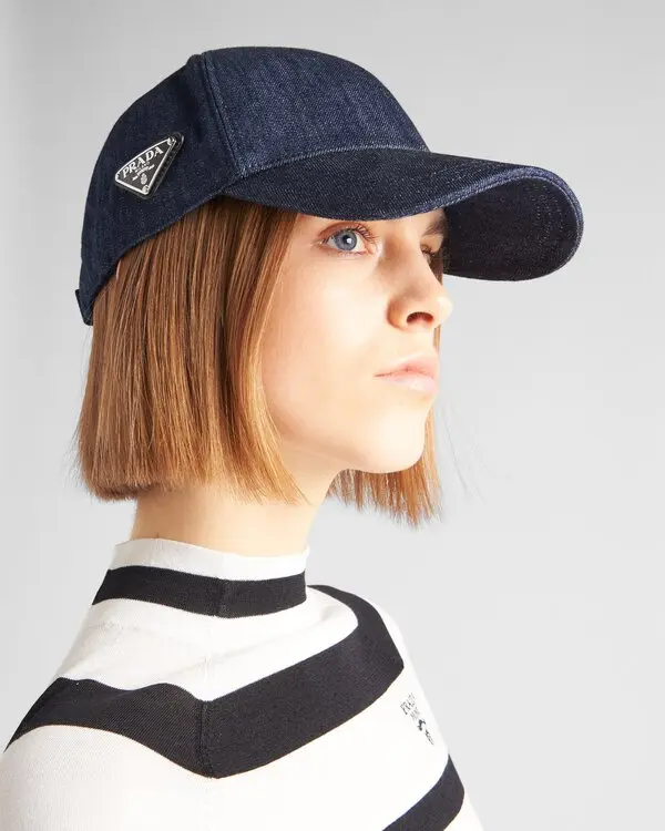 Prada Denim Baseball Cap - Navy