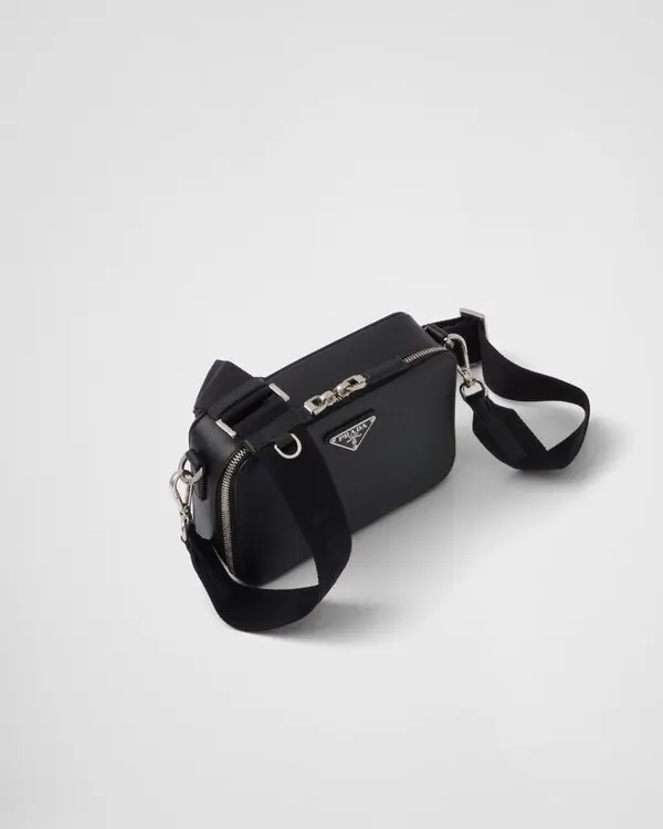 Prada Saffiano Leather Brique Bag - Black | Editorialist