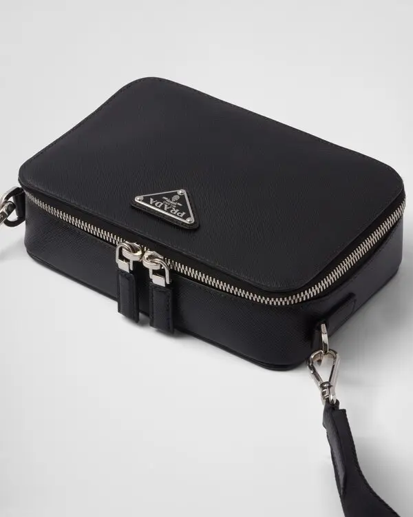 Prada Saffiano Leather Brique Bag - Black | Editorialist