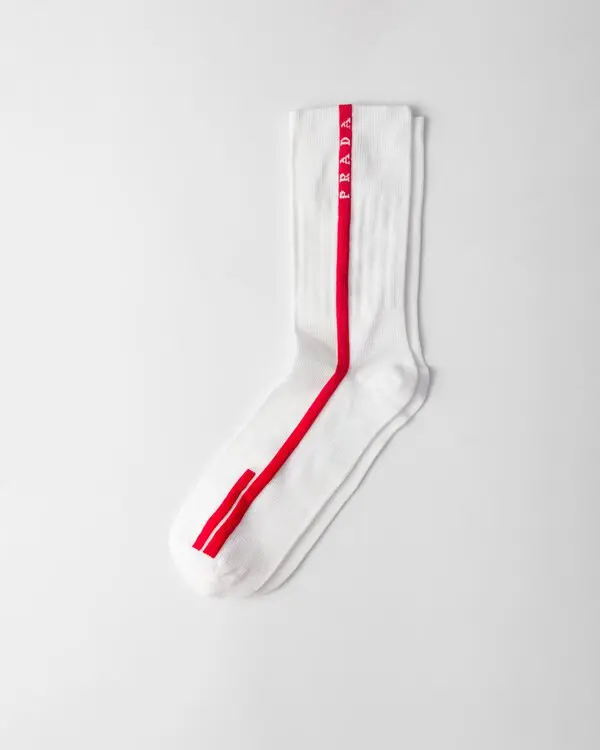 Prada Re-nylon Knit Socks - White