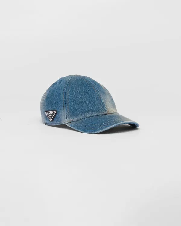 Prada Denim Baseball Cap - Light Blue