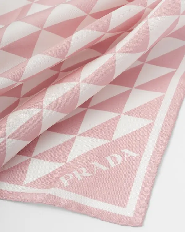 Prada Printed Silk Twill Scarf 55x55