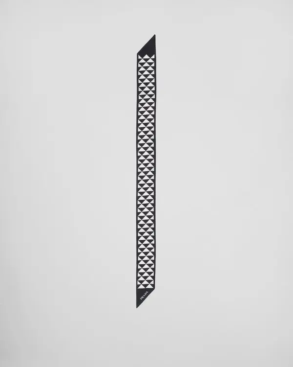 Prada Printed Silk Neck Tie - Black