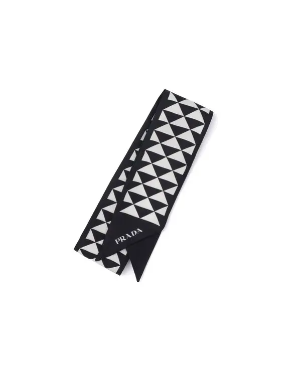 Prada Printed Silk Neck Tie - Black