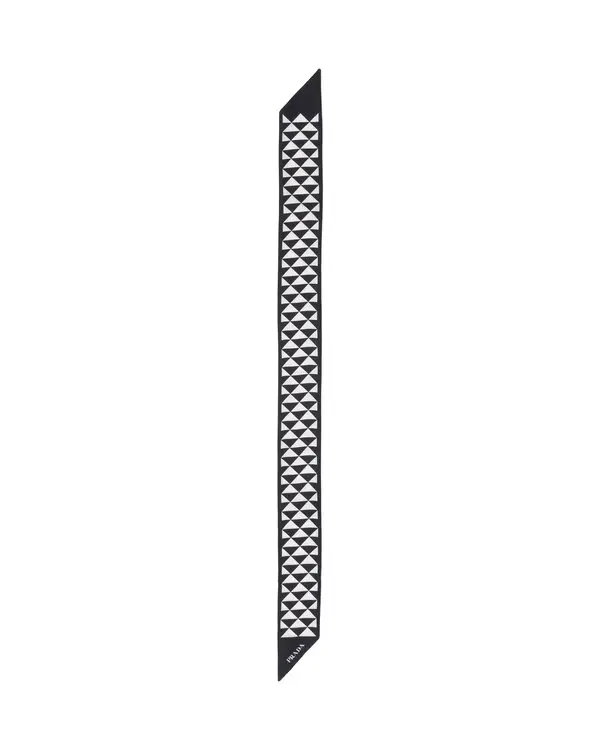 Prada Printed Silk Neck Tie - Black