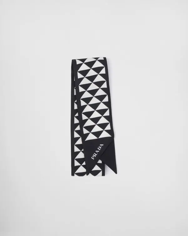 Prada Printed Neck Tie - Black/white